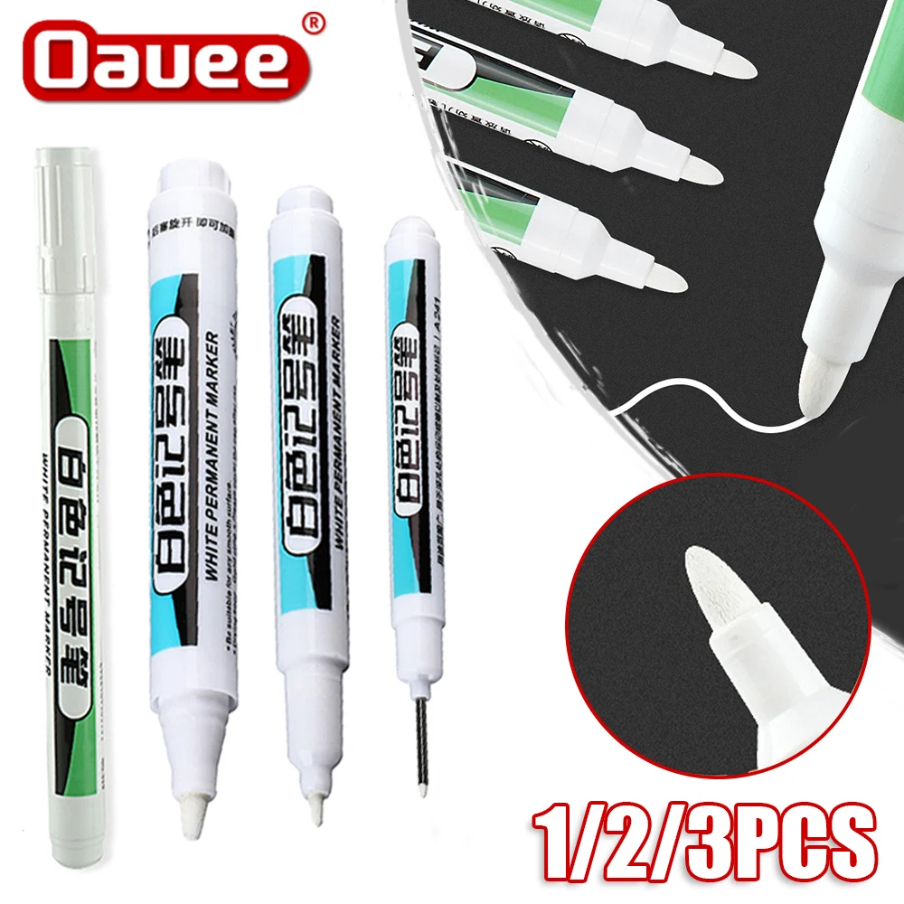 White Marker Pen Graffiti Waterproof Permanent Pencil For Plastic ...