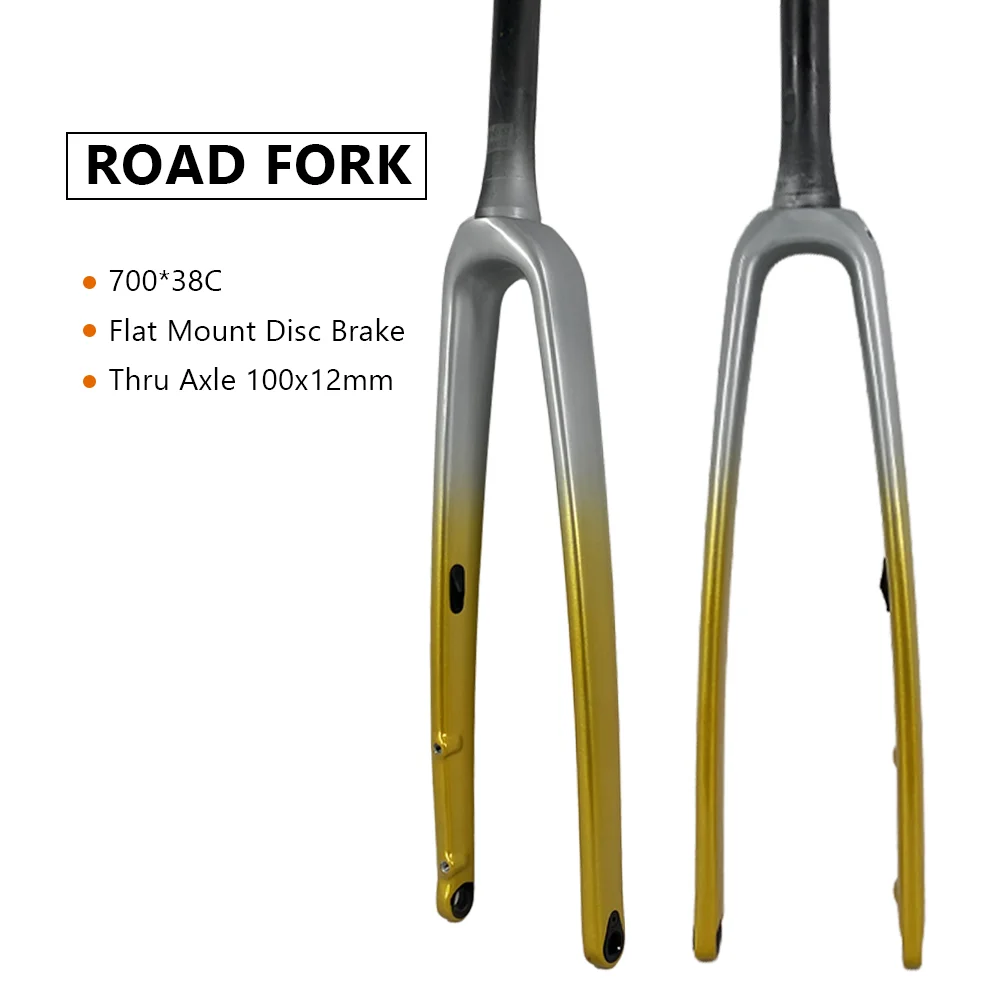 T1000 Carbono Road Bike Fork, 700C, Através Eixo, 100*12mm, Montagem ...