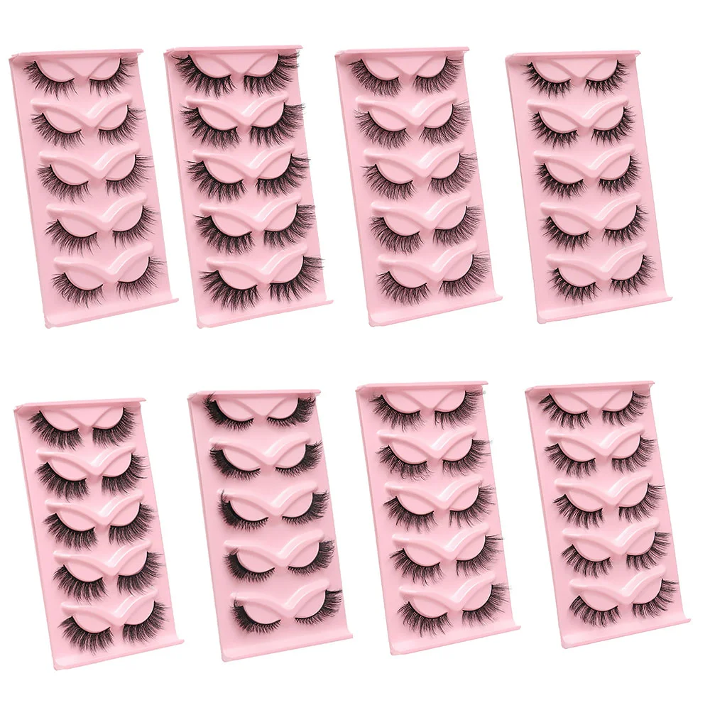 5-Pairs-Cat-Eye-Lashes-Faux-Mink-Eyelashes-Natural-long-Winged-End-Eye ...