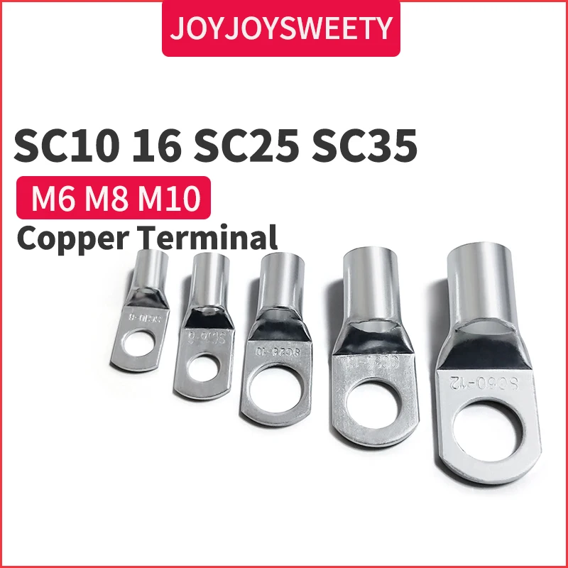 Tin Plated Copper Terminal SC10 SC16 SC25 SC35 Suitable M6 M8 M10 Screw ...