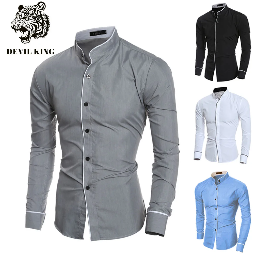 Men's Luxury Casual Formal Shirt Long Sleeve Slim Fit Business Dress ...