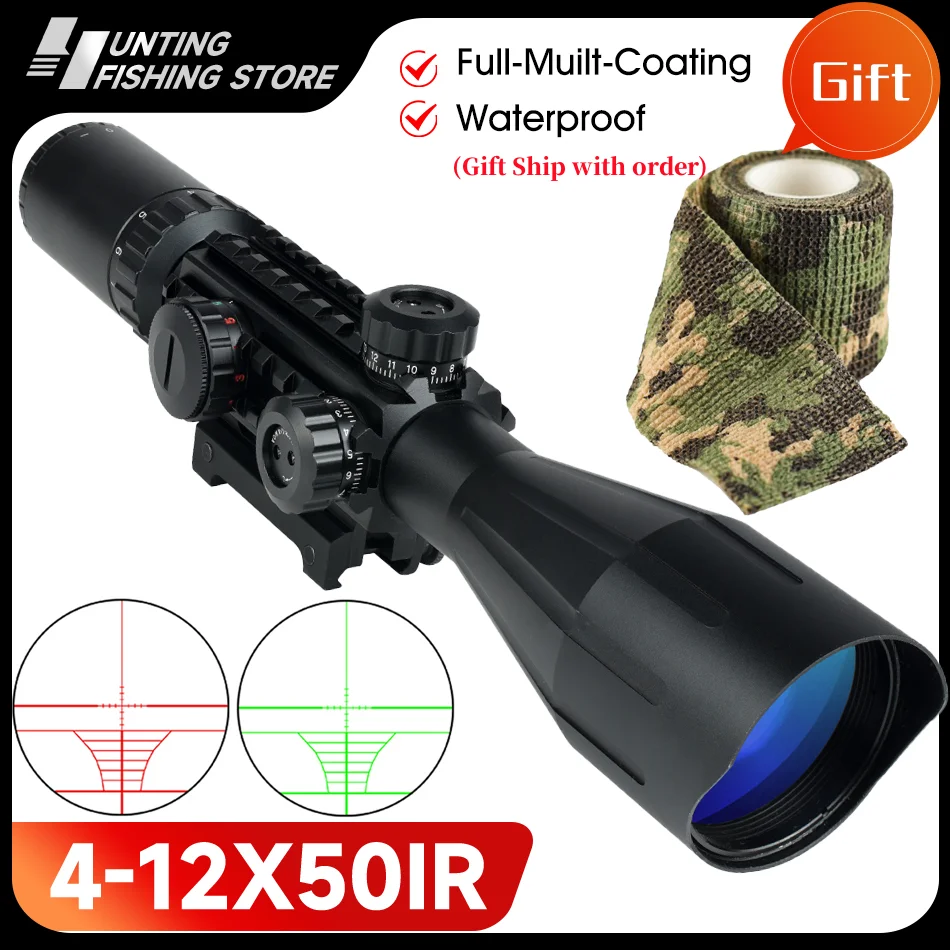 Tactical-4-12x50-Scope-Red-Green-Illuminated-Rangefinder-Reticle ...