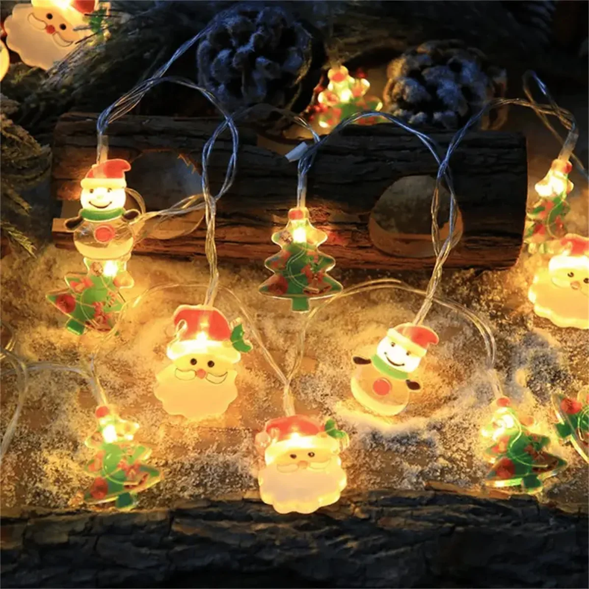 Christmas-Lights-String-Santa-Claus-Snowman-Battery-operated-Garland ...