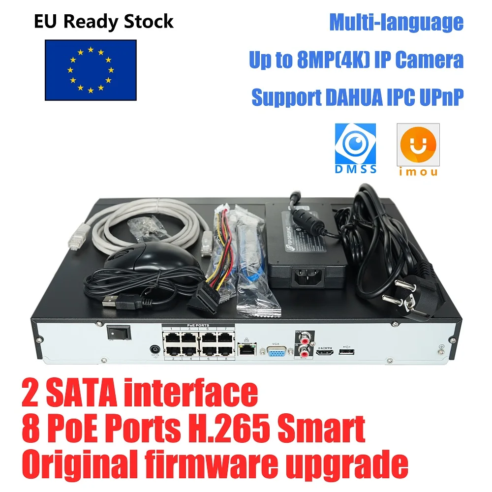 DH-NVR2208-8P-I2-PoE-NVR-Pro-Network-Video-Recorder-1U-8PoE-4K-H-265 ...