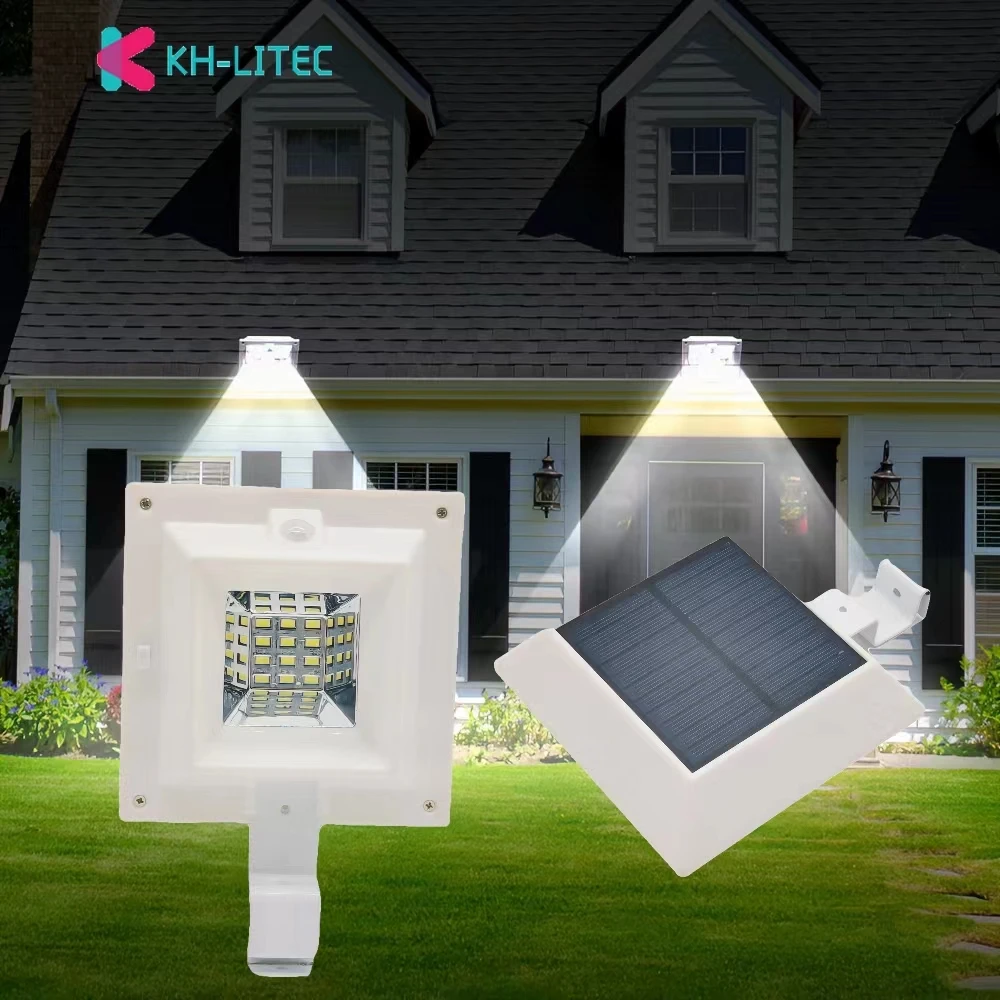 KHLITEC-12-LEDs-Solar-Gutter-Light-with-Motion-Sensor-Outdoor-Lighting ...