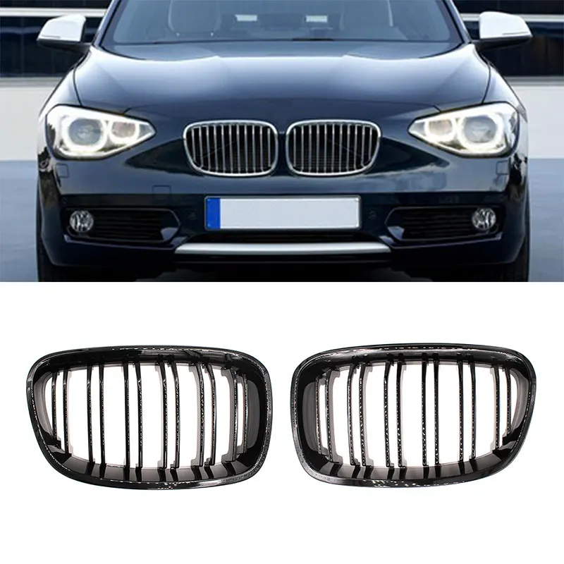 Bright Black Front Kidney Grill Grille For Bmw F20 F21 1 Series 2011 ...