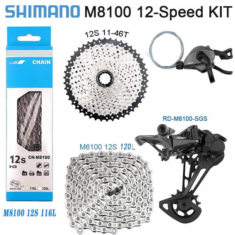SHIMANO DEORE XT M8100 12v Groupset Shifter Rear Derailleur RD-M8100 SL-M8100 Flywheel 46T 50T ...
