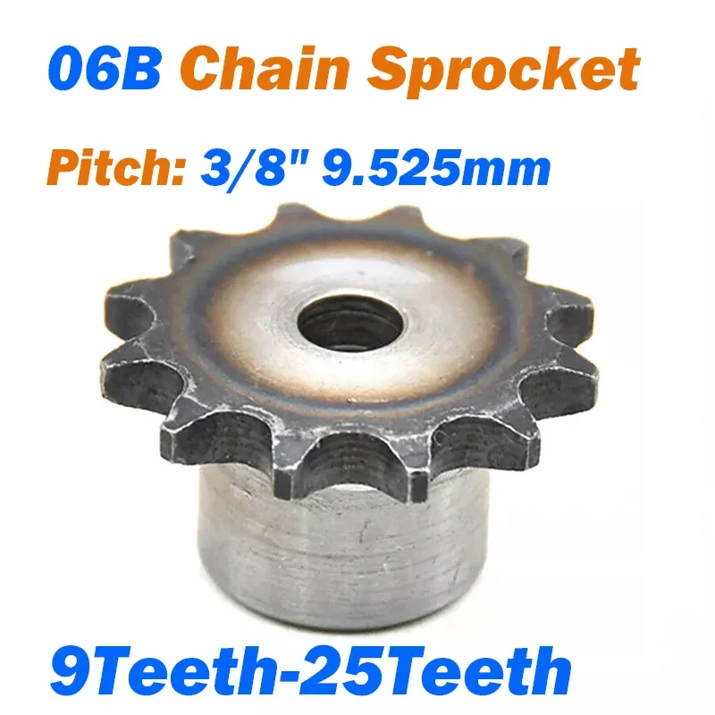 Roller Chain Drive Sprocket With Step 06B 9-24T Pitch 3/8" 9.525mm For ...
