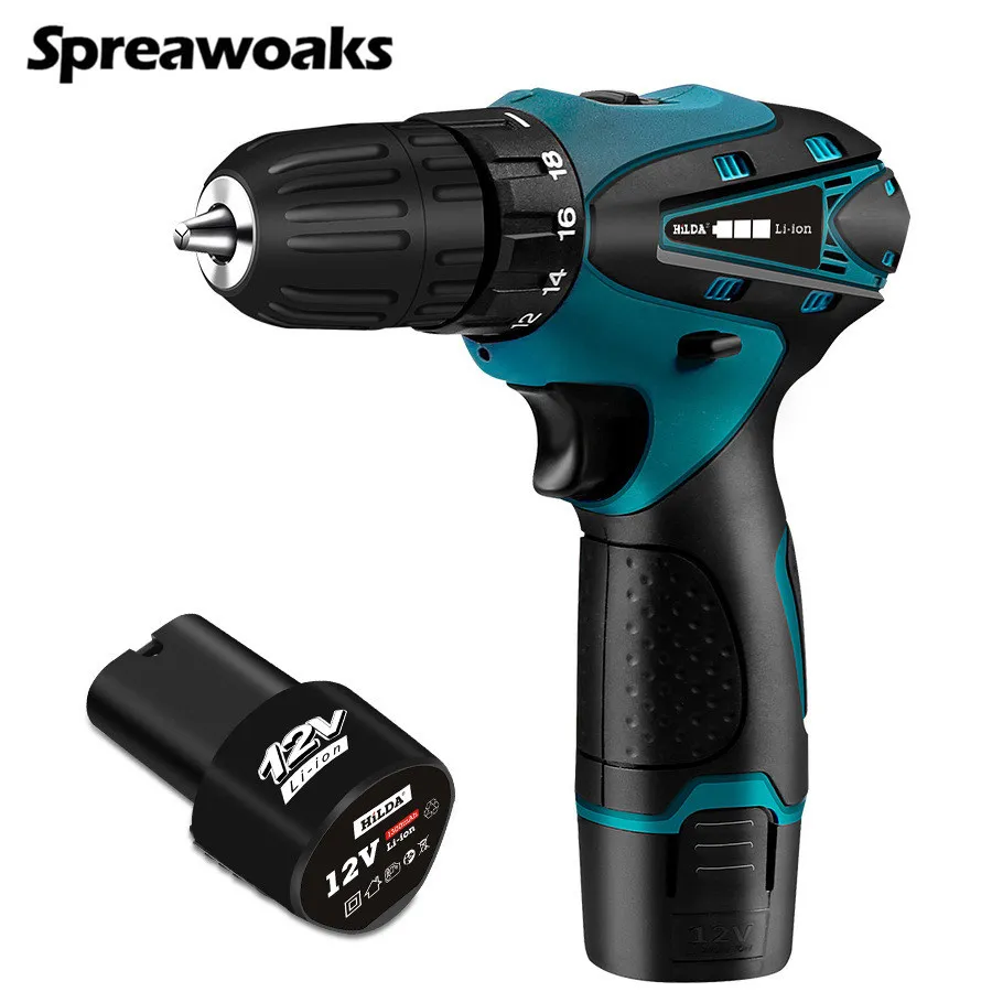 Electric-Screwdriver-12V-Cordless-Drill-2-Speed-Rechargeable-Driver ...