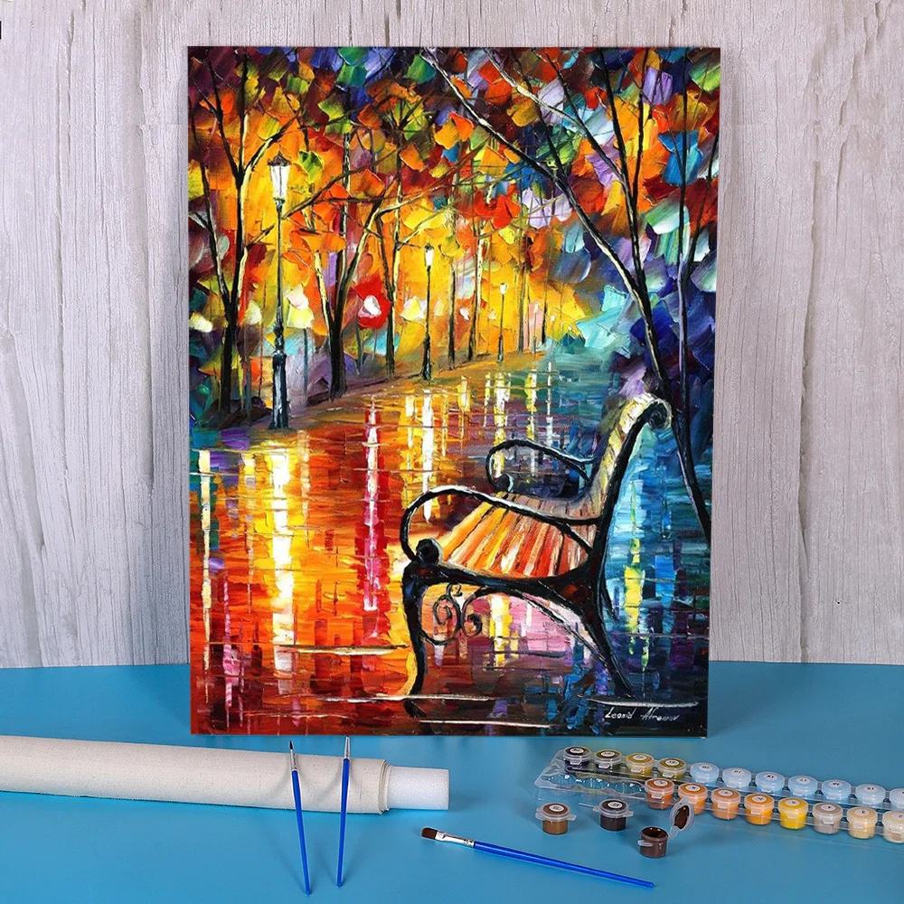 Colorful-Abstract-Painting-By-Numbers-Complete-Kit-Oil-Paints-Package ...