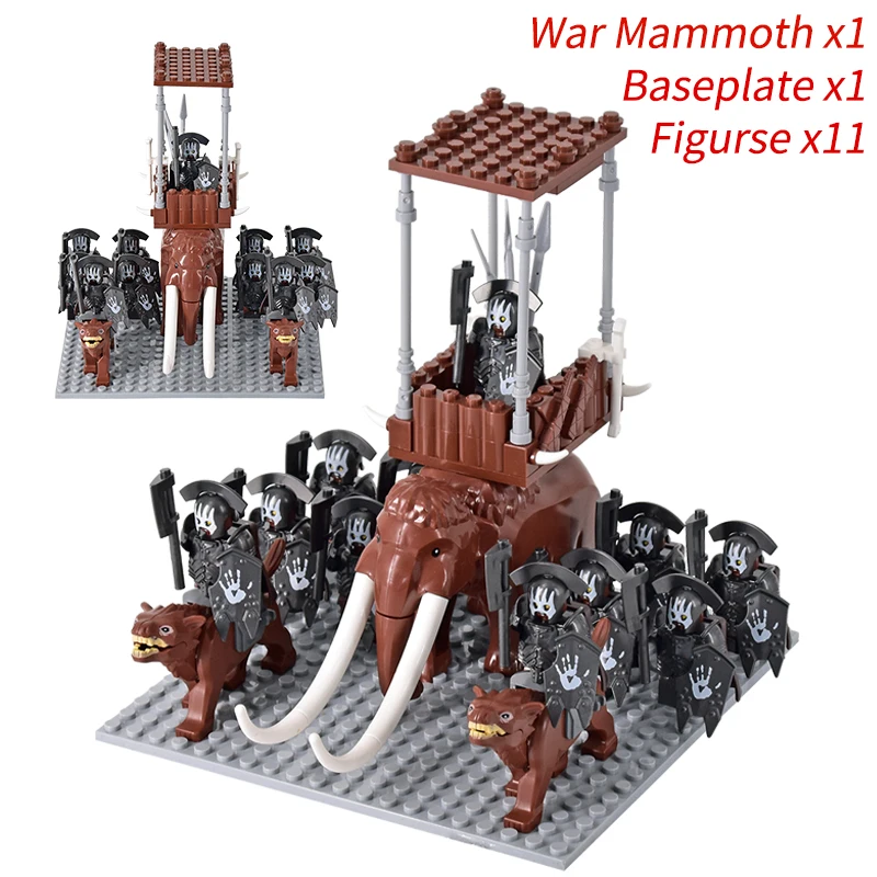 Medieval-lotr-Haradrim-Mammoth-Knights-Orcs-War-Elephant-Mount-Chariot ...