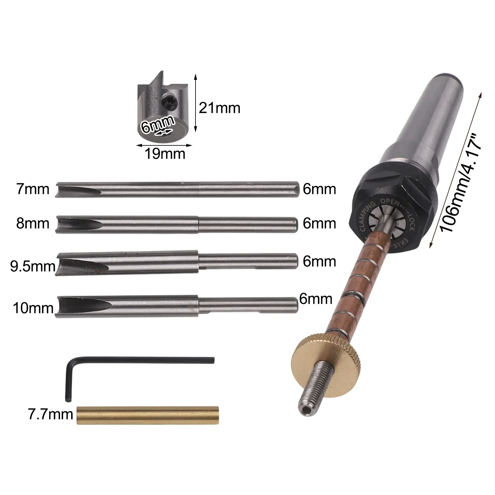 8PCS Pen Turning Mandrel 7mm Turning Mandrel,Drill Bit Pen Mandrel ...