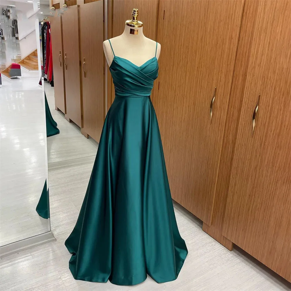 New-dark-green-formal-dress-V-neck-pleated-Wedding-Party-Dress ...