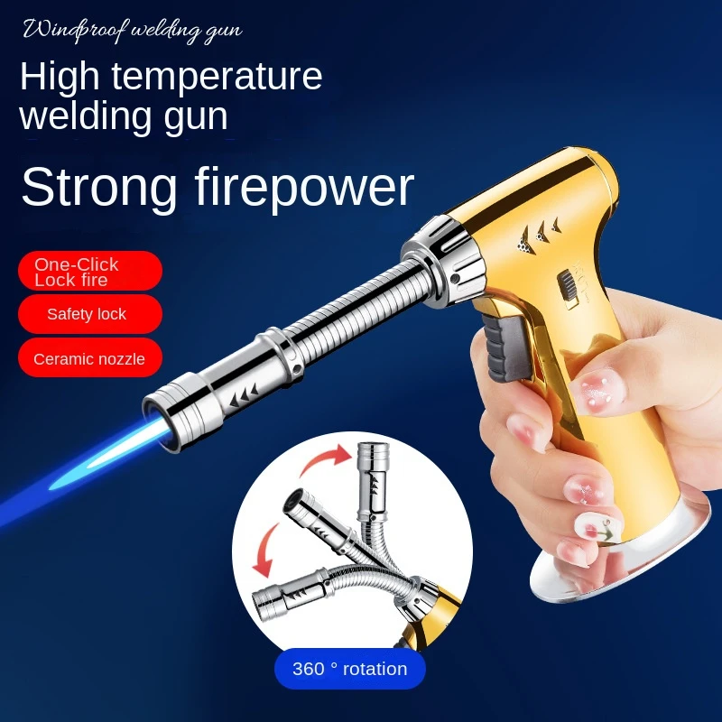 Jewelry Welding Cigar Lighter Long Windproof Butane Turbo Torch Jet Gas ...