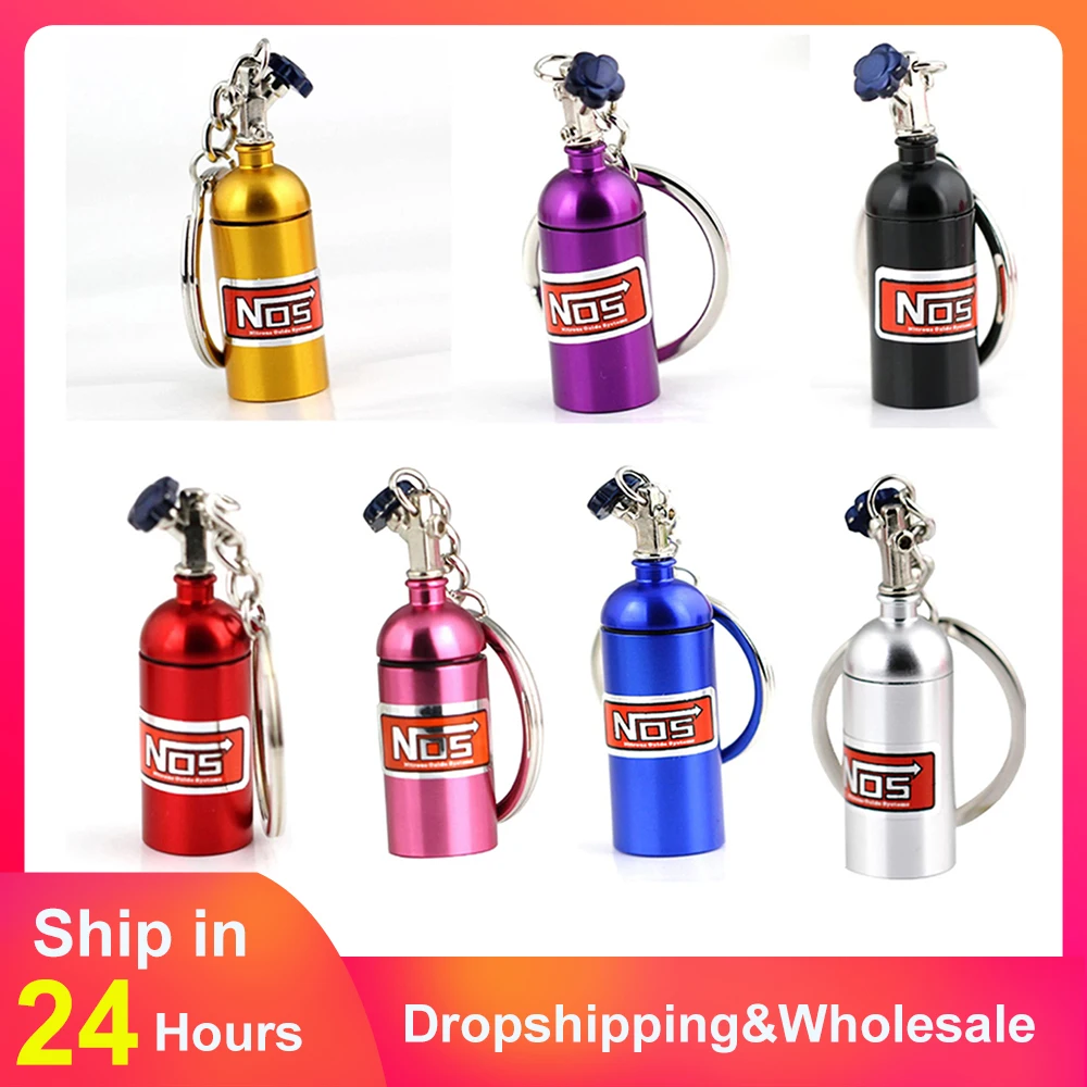 Unique-Mini-Car-Turbo-NOS-Keychain-Nitrogen-Bottle-Metal-Key-Ring-Stash ...