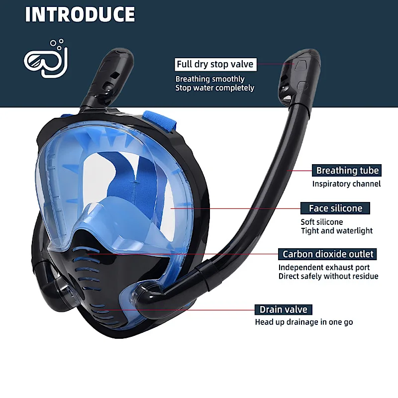 HOT-Double-Snorkeling-Mask-Tube-Diving-Mask-Adults-Kid-Swimming-Mask ...