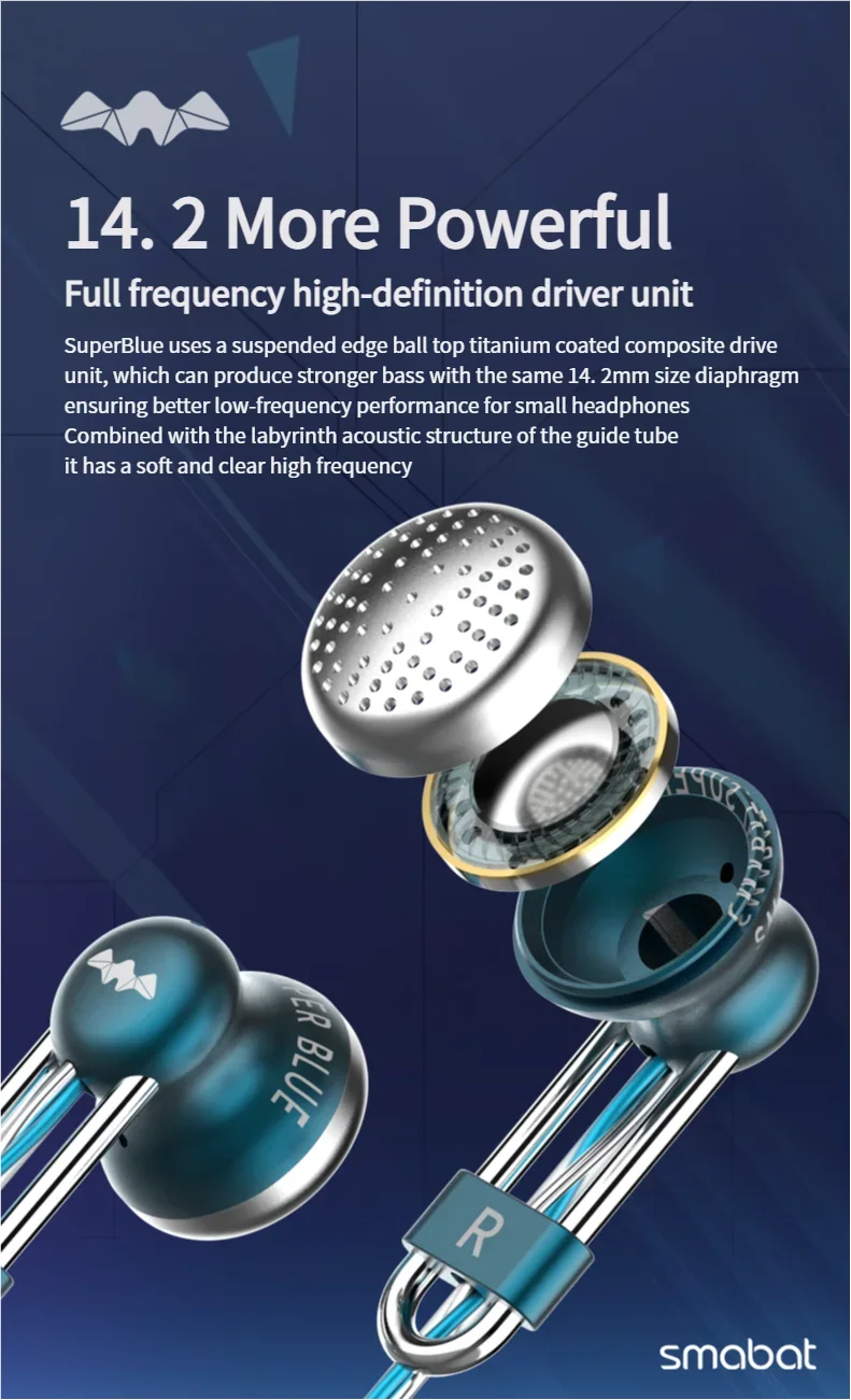 Smabat Super Blue Флагманские наушники-вкладыши Высокое качество звука ...