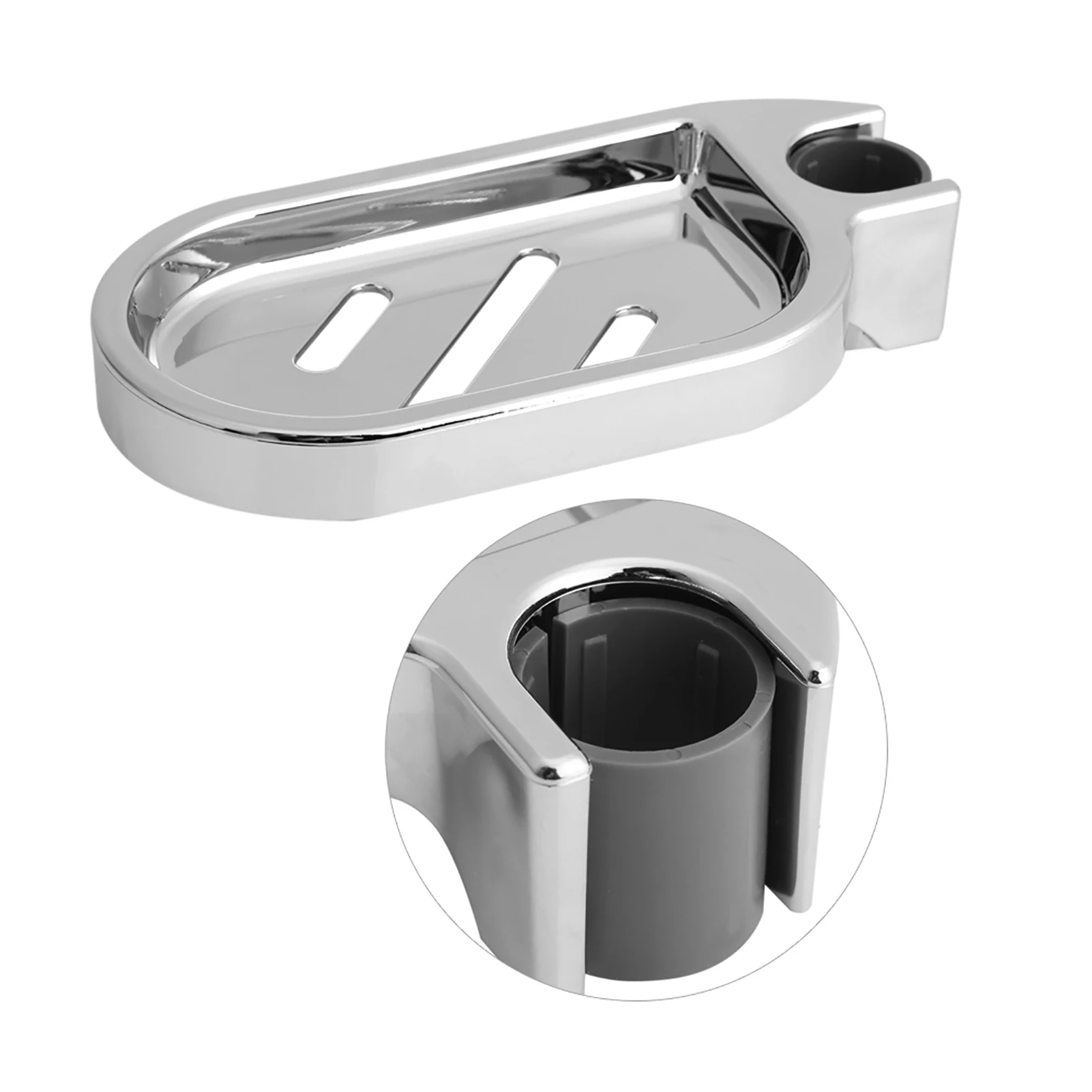 1PC-Soap-Holder-Soap-Pallet-Adjustable-Shower-Rod-Slide-Bar-ABS-Chrome ...