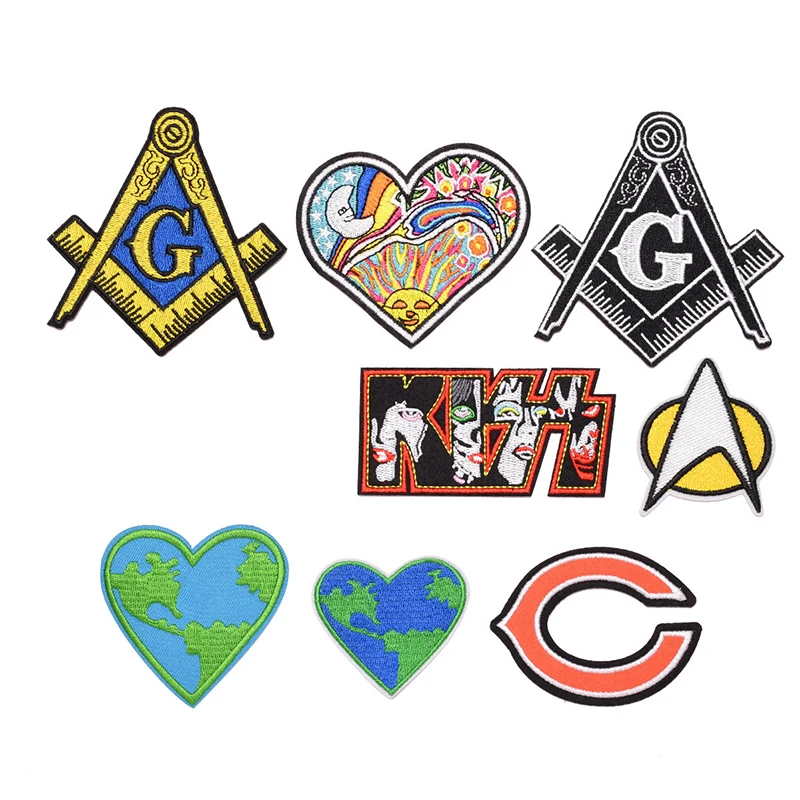 Embroidered-Square-Heart-Map-Masonic-Masonic-Badge-Patch-Lemon-C-KISS ...
