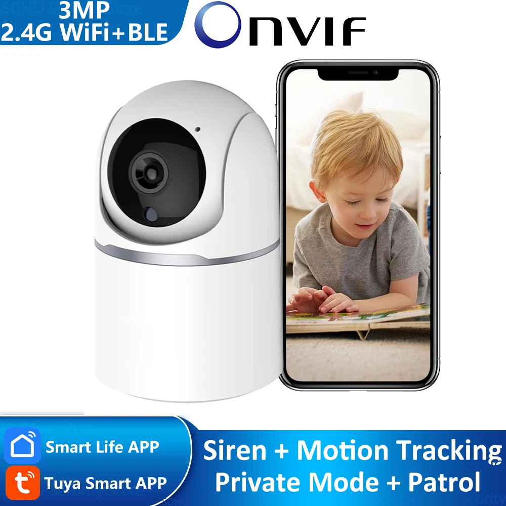 3MP-Tuya-Smart-WiFi-BLE-Indoor-PTZ-Wireless-Security-Home-CCTV-Surveillance-ONVIF-Protection-FHD ...