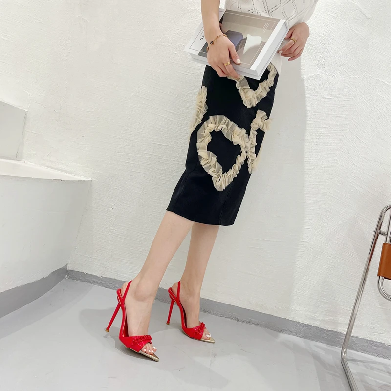 2022 סנדלים חדשים נעלי עקב פתוחות נשים אופנה את השרשרת סט נעלי עקב ...