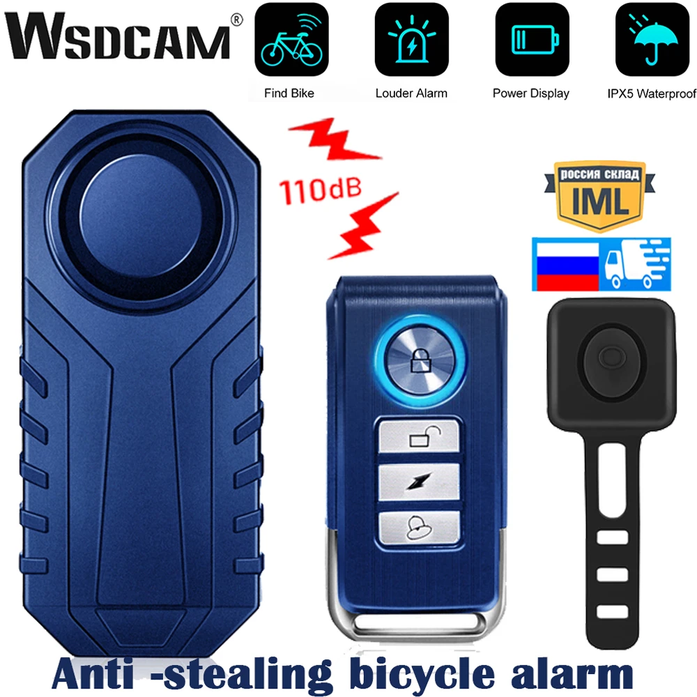 WSDCAM bicycle alarm Remote Control 113dB Wireless Anti Lost Remind ...