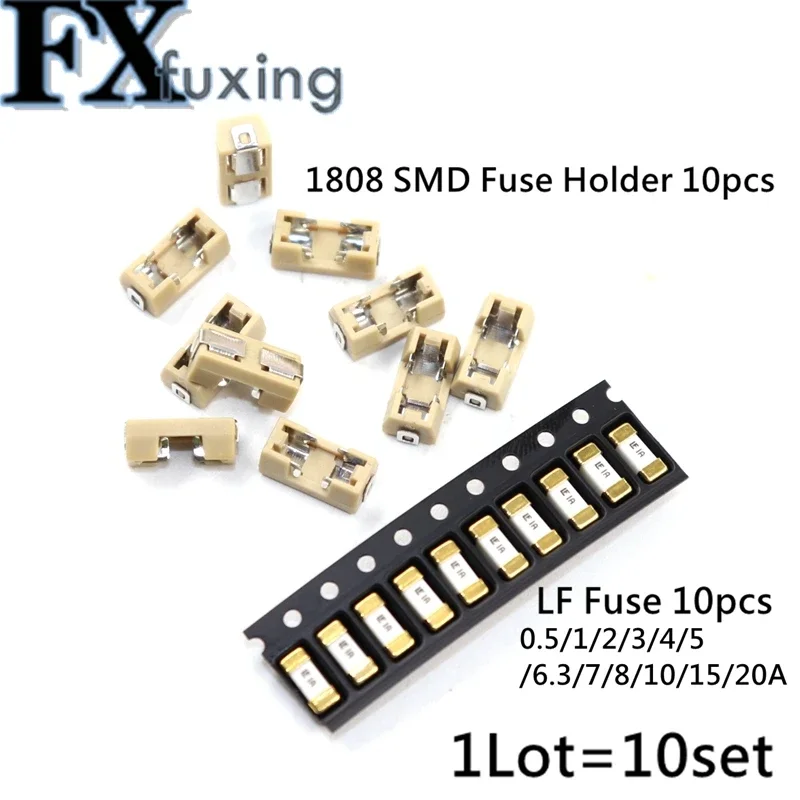 10Set-LOT-1808-SMD-fuse-holder-Socket-fuse-box-base-transposon-6-1x2 ...