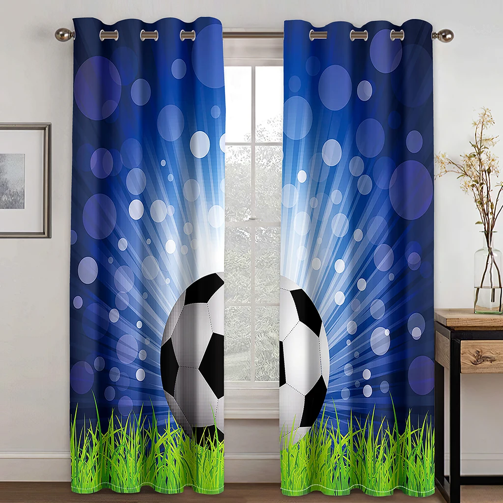 Football-Soccer-Field-Sports-Boy-Free-Shipping-Window-Curtains-For ...