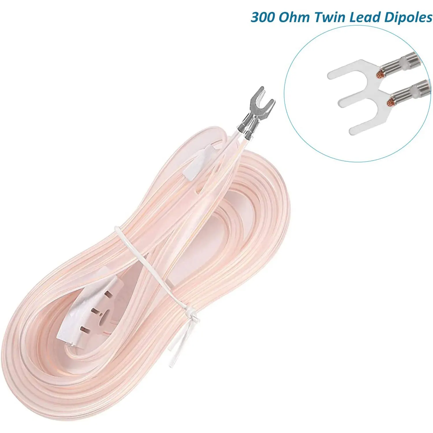 FM Dipole Antenna 300 Ohm T Shape FM Antenna+300-ohm to 75-ohm ...