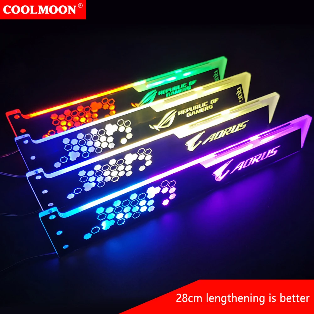 COOLMOON RGB graphics card bracket 28cm magic color discoloration ...