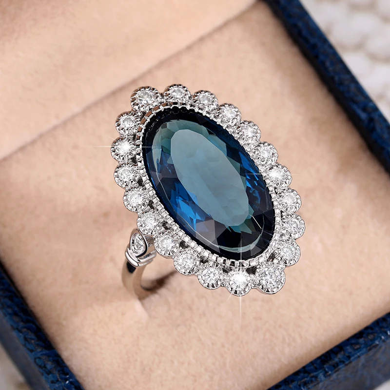Huitan-Gorgeous-Navy-Blue-Cubic-Zirconia-Women-Ring-Wedding-Engagement ...