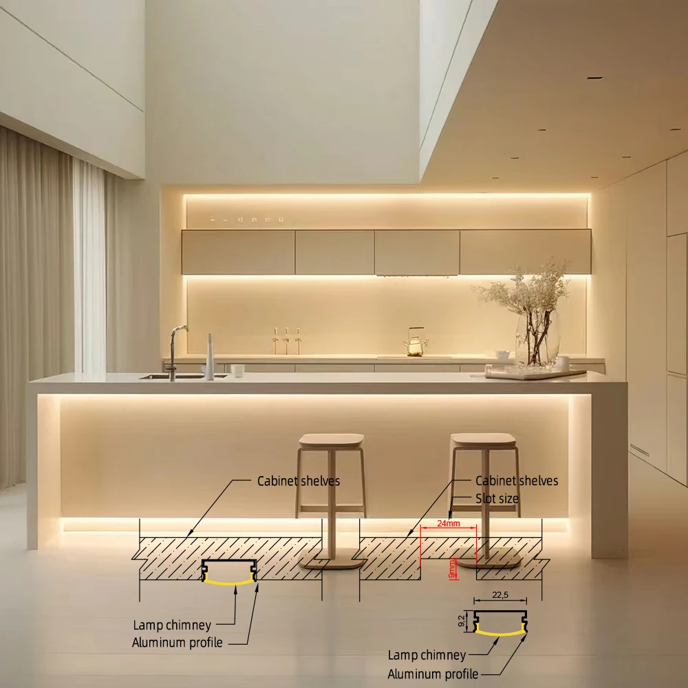 23-10mm-5pcs-0-5m-Aluminium-LED-Strip-Profile-Channel-with-End-Caps-and ...