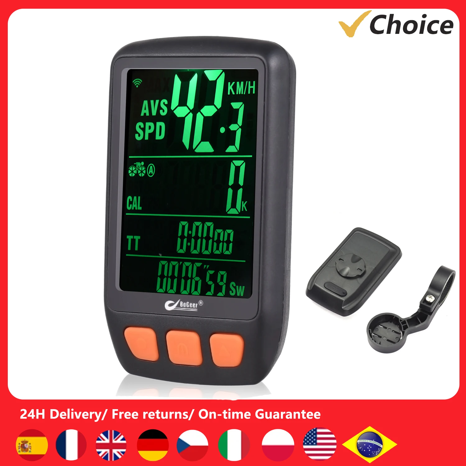 Bicycle-Cycling-Computer-Wireless-Digital-Bike-Speedometer-Odometer ...