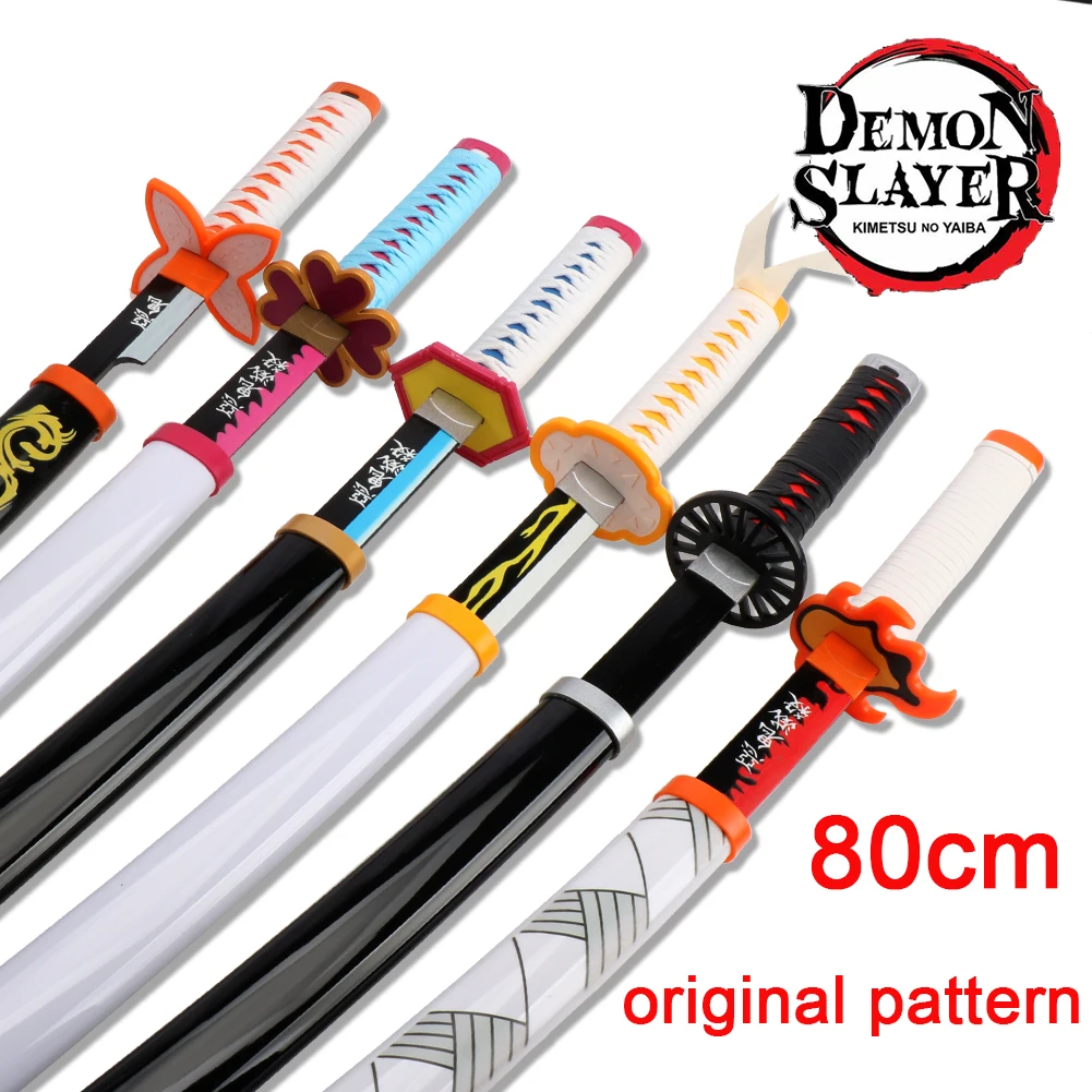 Original Kimetsu no Yaiba Anime Cosplay Sword Weapon Props Wood Swords ...