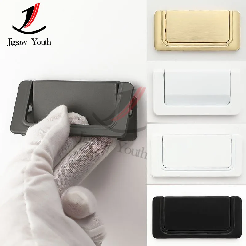 Concealed Drawer Handle Hidden Folding Pulls Furniture Aluminum Alloy ...