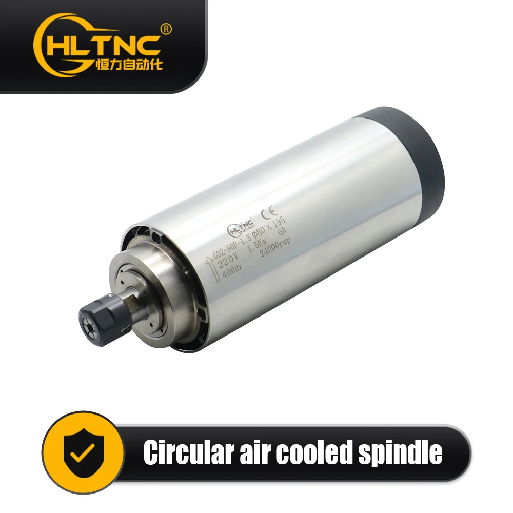 GDZ-65F-1.5 Round Air Cooled Spindle 1.5KW 110V 220V 5A 24000RPM 400Hz ...