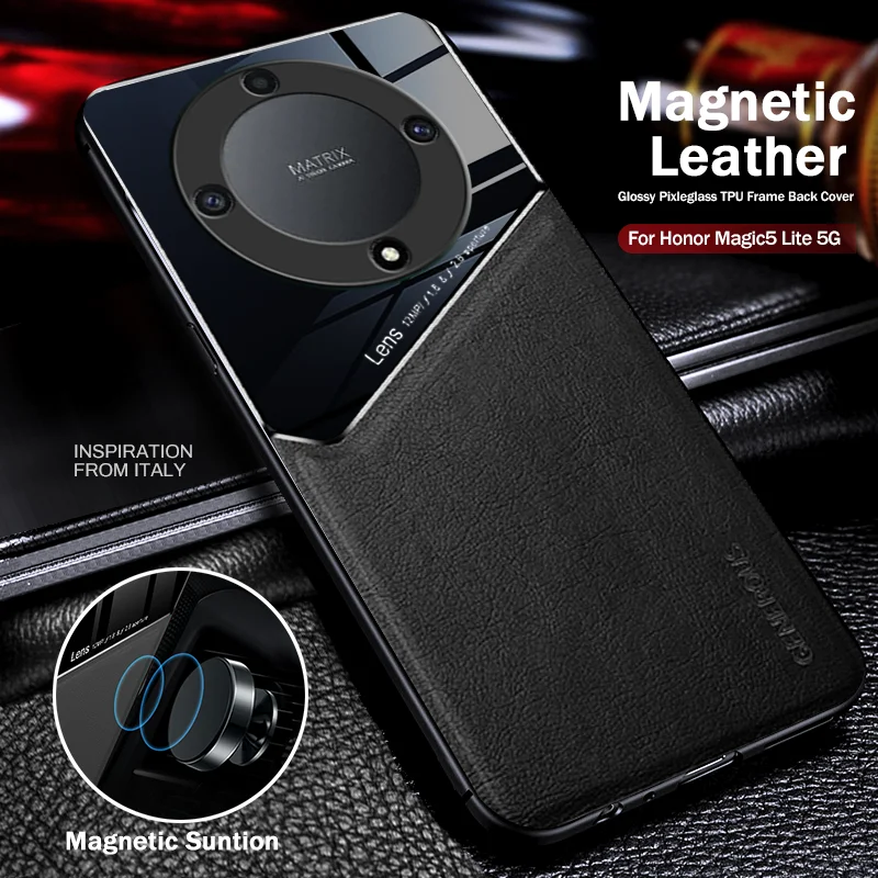 Honer-Magic-5-Lite-5G-Case-Magnetic-Leather-Cover-For-Honor-Magic5-Lite ...