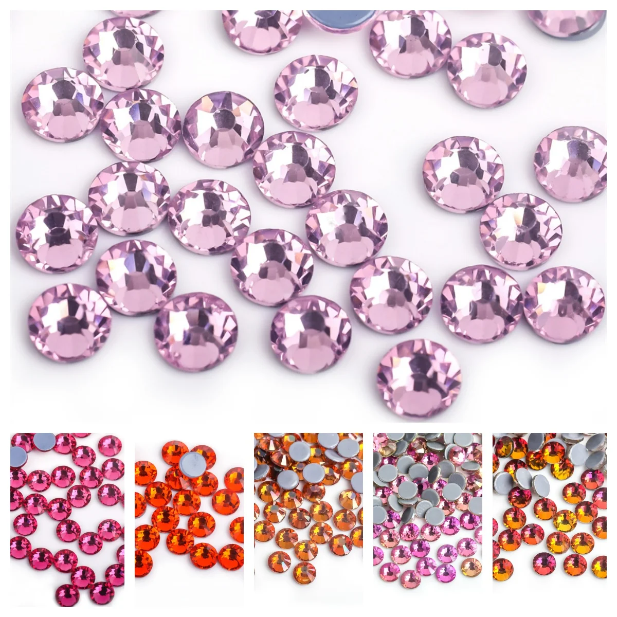 Light-Pink-Rose-Fuchsia-Siam-Red-Color-DMC-Iron-On-Rhinestones-Hot-fix ...