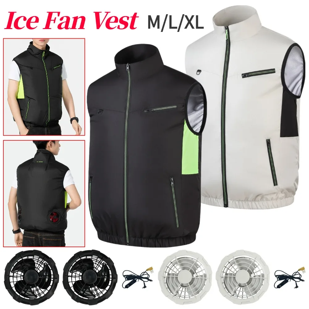 Cooling-Vest-Ice-Fan-Heat-Resistant-Air-Conditioner-Clothes-Breathable ...