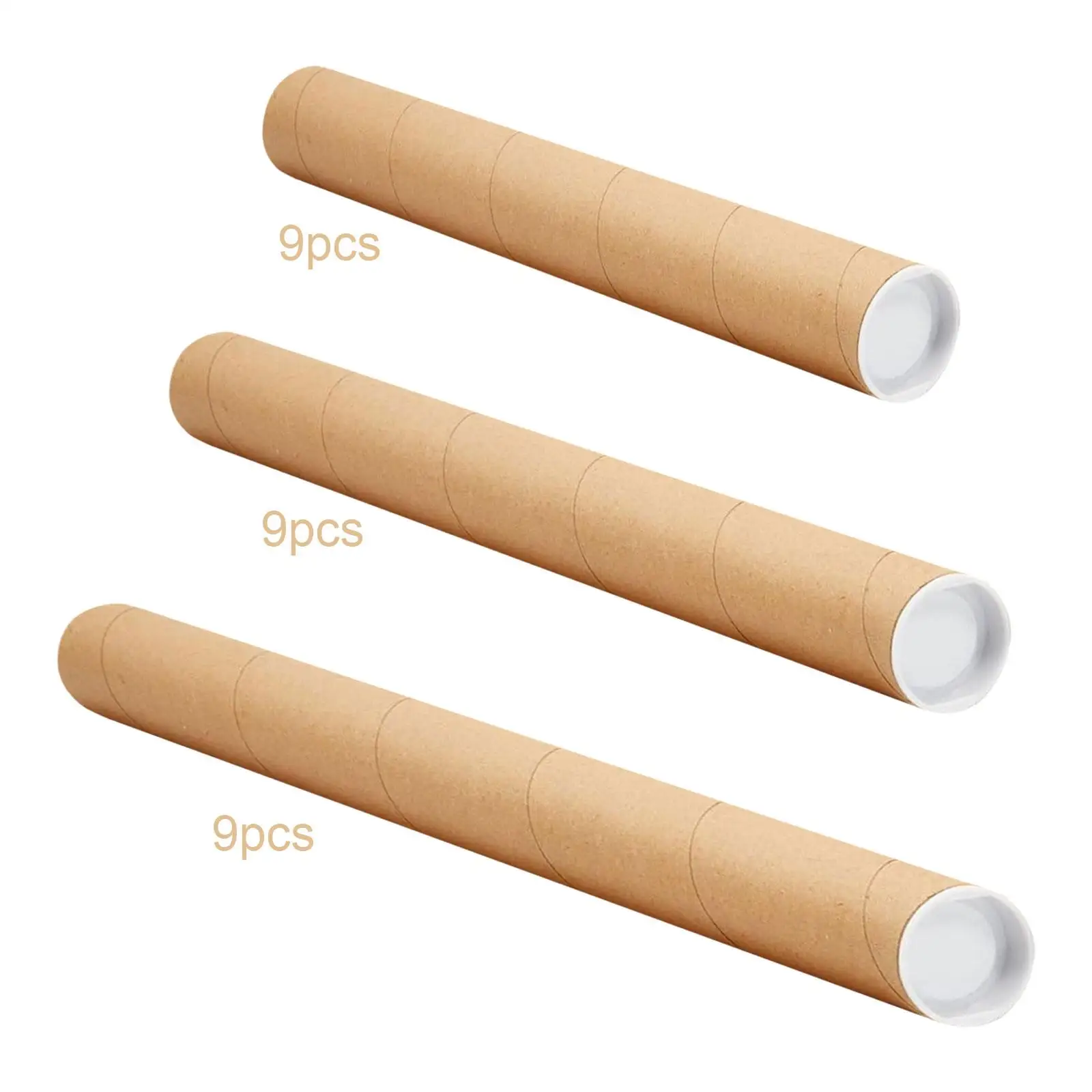 9Pcs-Mailing-Tubes-Poster-Tubes-with-Caps-Kraft-Paper-Postal-Tubes ...