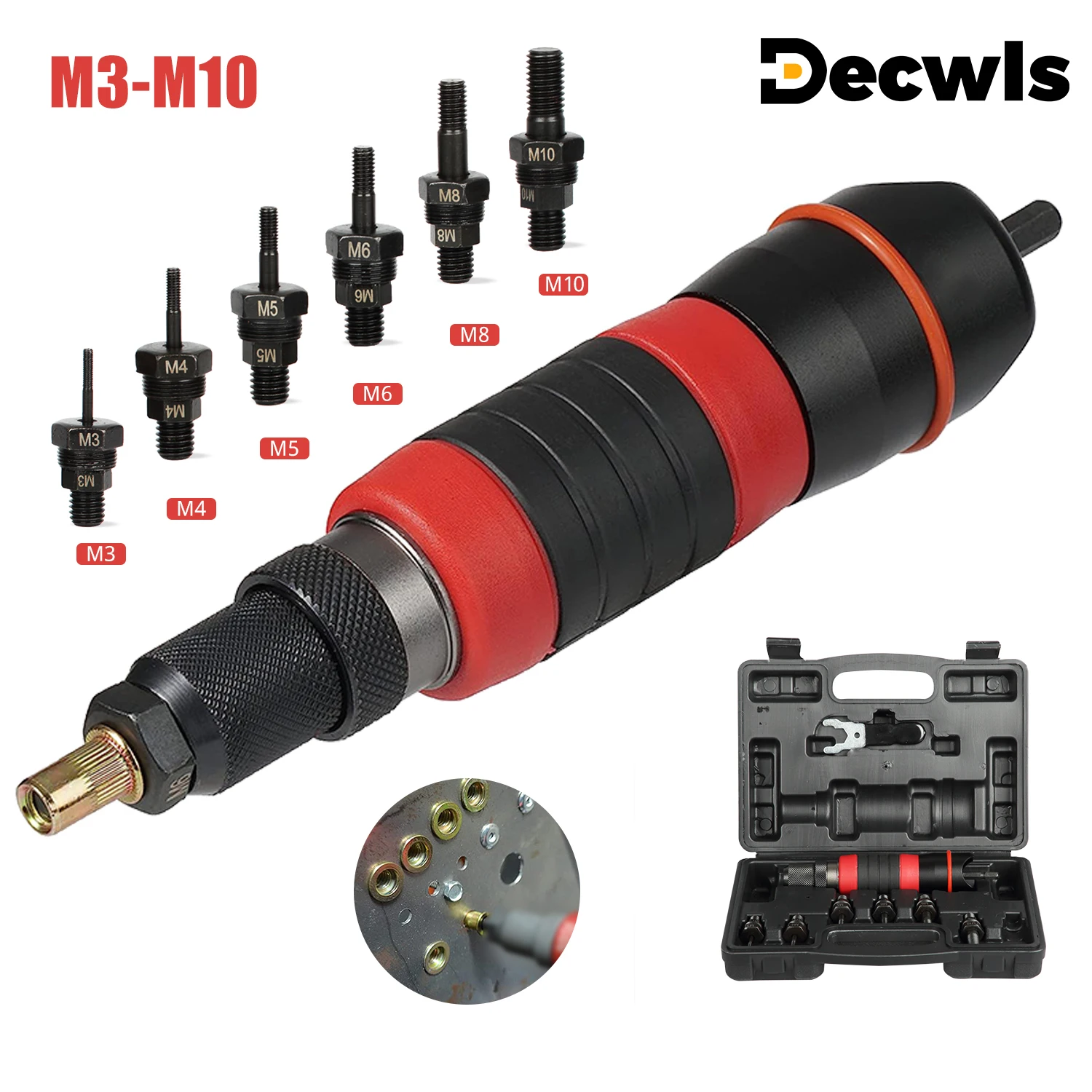 Electric Rivet Gun Rivet Nut Rivet Nut Drill Adapter Accessory M3 -M10 ...