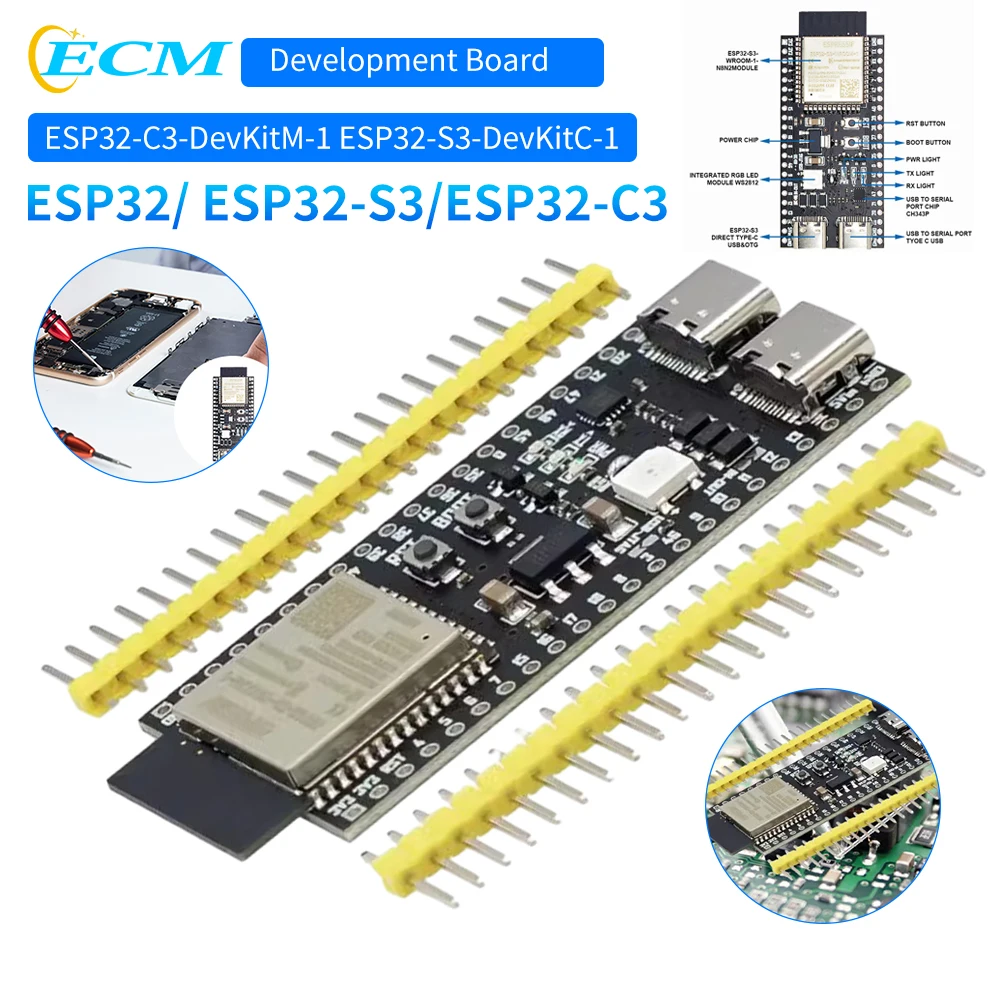 ESP32/ ESP32-S3/ESP32-C3 Dual Type-C ESP32 Development Board CORE Board N16R8 N8R2 ESP32C3 ESP32 ...