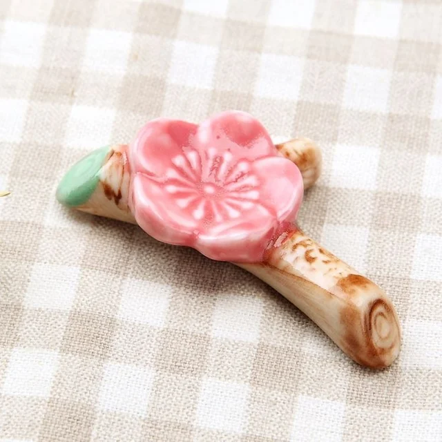 Flower Shape Ceramic Chopsticks Holder Rack Cute Japanese Chopsticks ...