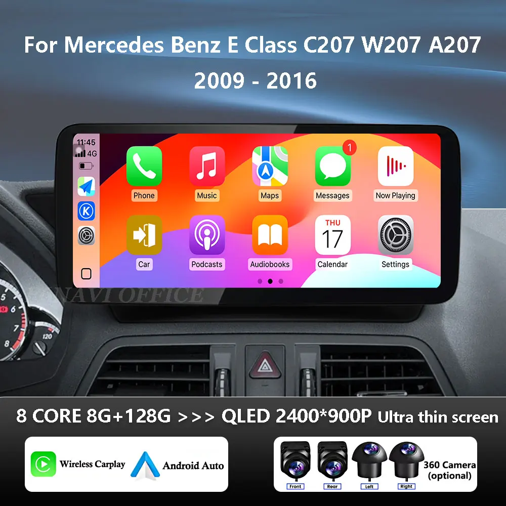 Autoradio multimédia Android 16 sans fil Carplay WiFi Stéréo GPS 4G ...