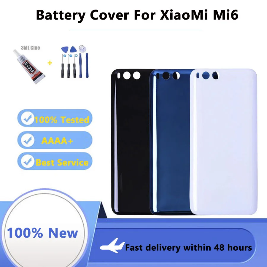 Funda trasera de 5,15 pulgadas para XiaoMi Mi6, carcasa protectora de batería, carcasa trasera ...