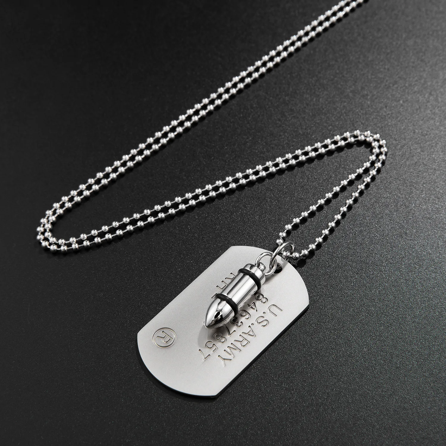 Trendy-Necklace-Men-Military-Bullet-Dog-Tag-Pendant-Fashion-Men-and ...