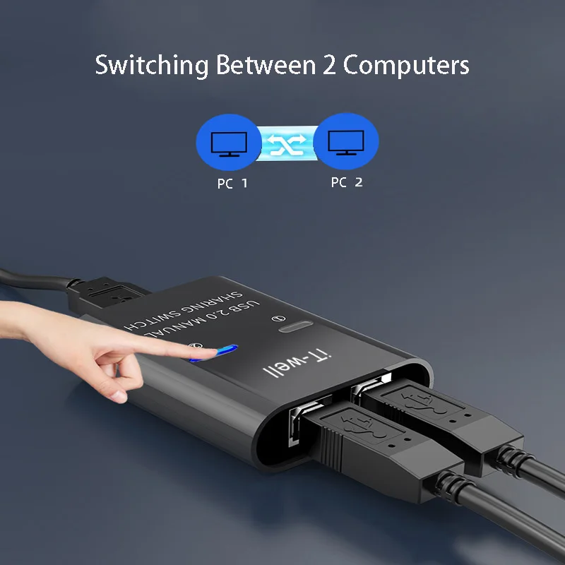 USB-HUB-2-Port-KVM-Switch-2-Input-1-Output-Cable-Splitter-Two-Computers ...