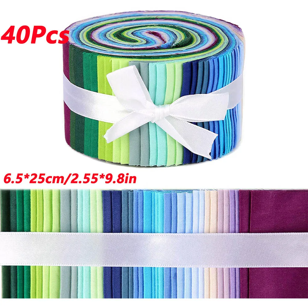 40Pcs-Cotton-Jelly-Roll-Up-Cotton-Fabric-Quilting-Strips-Patchwork ...