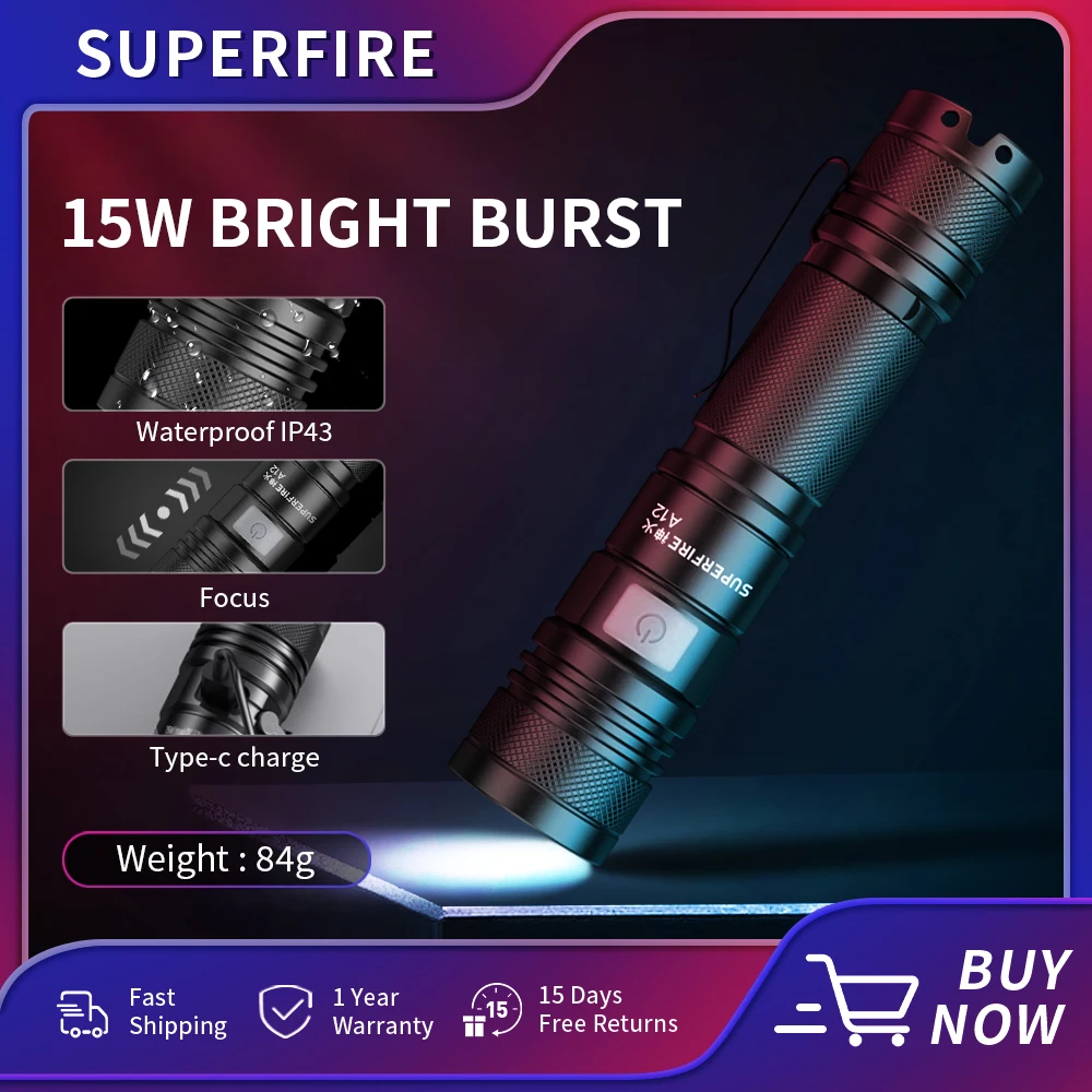 Super-fire-a12-led-taschenlampe-ultra-leistungs-starke-zoom-edc-fackel ...