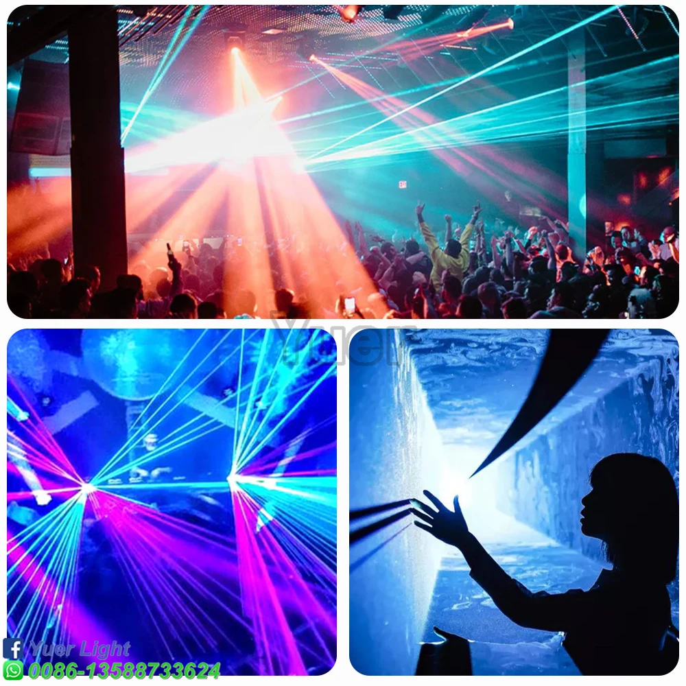 YUER 8W ILDA RGB Laser Light Professional 3D Animation Laser Scanner ...